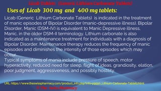 Licab Tablets (Generic Lithium Carbonate Tablets) | PPT