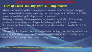 Licab Tablets (Generic Lithium Carbonate Tablets) | PDF