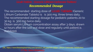 Licab Tablets (Generic Lithium Carbonate Tablets) | PDF