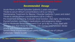 Licab Tablets (Generic Lithium Carbonate Tablets) | PDF