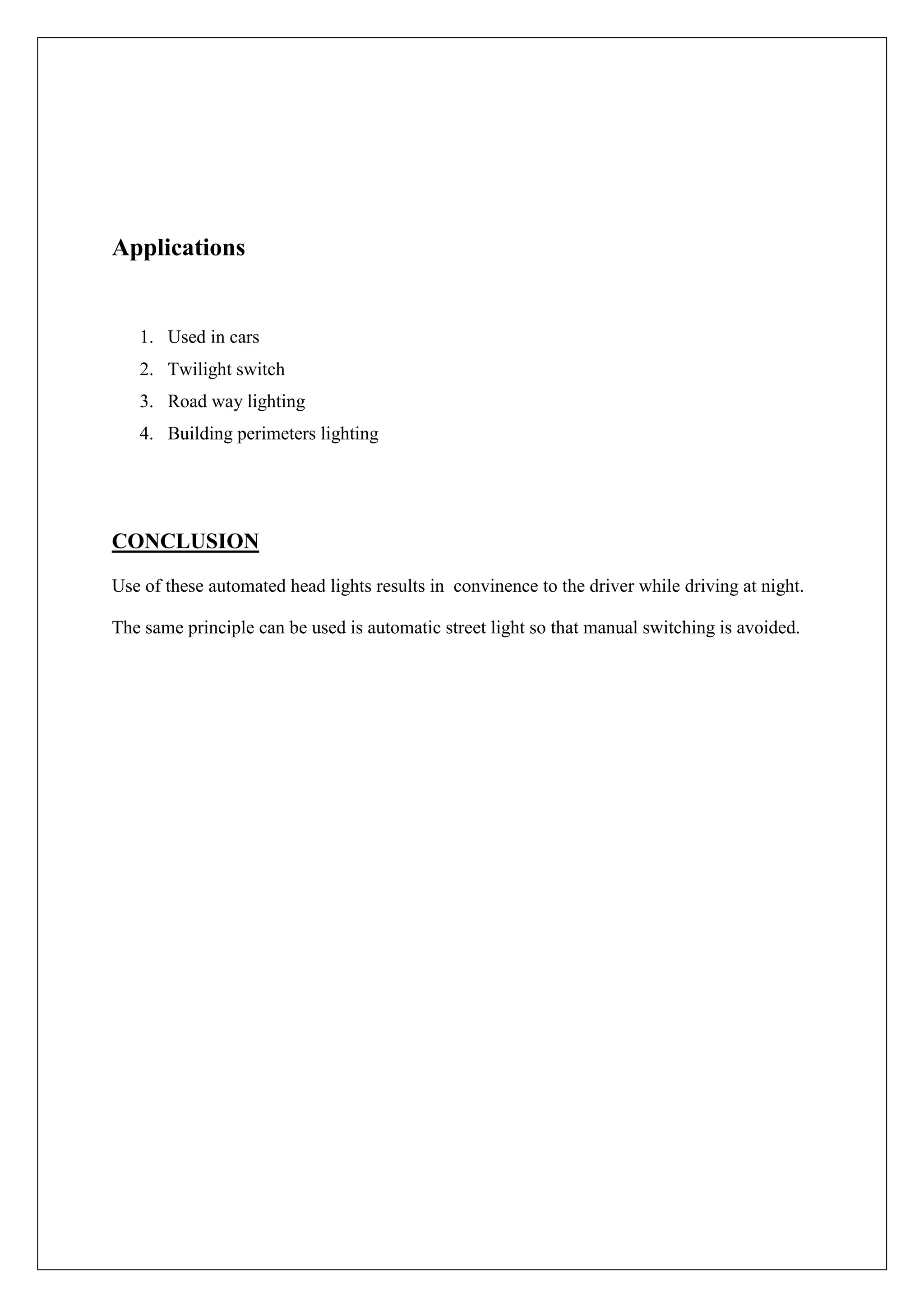 AUTOMATIC HEAD LIGHT DIMMERS | DOCX