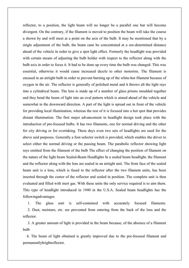 AUTOMATIC HEAD LIGHT DIMMERS | DOCX | Consumer Electronics | Technology & Computing