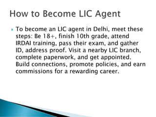 How to Join LIC as Agent in Delhi , Noida | PDF