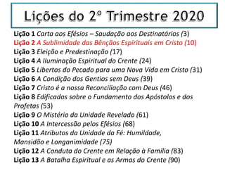 Licao 2 2 trim - 2020 a sublimidade das bencaos espirituais em cristo ...
