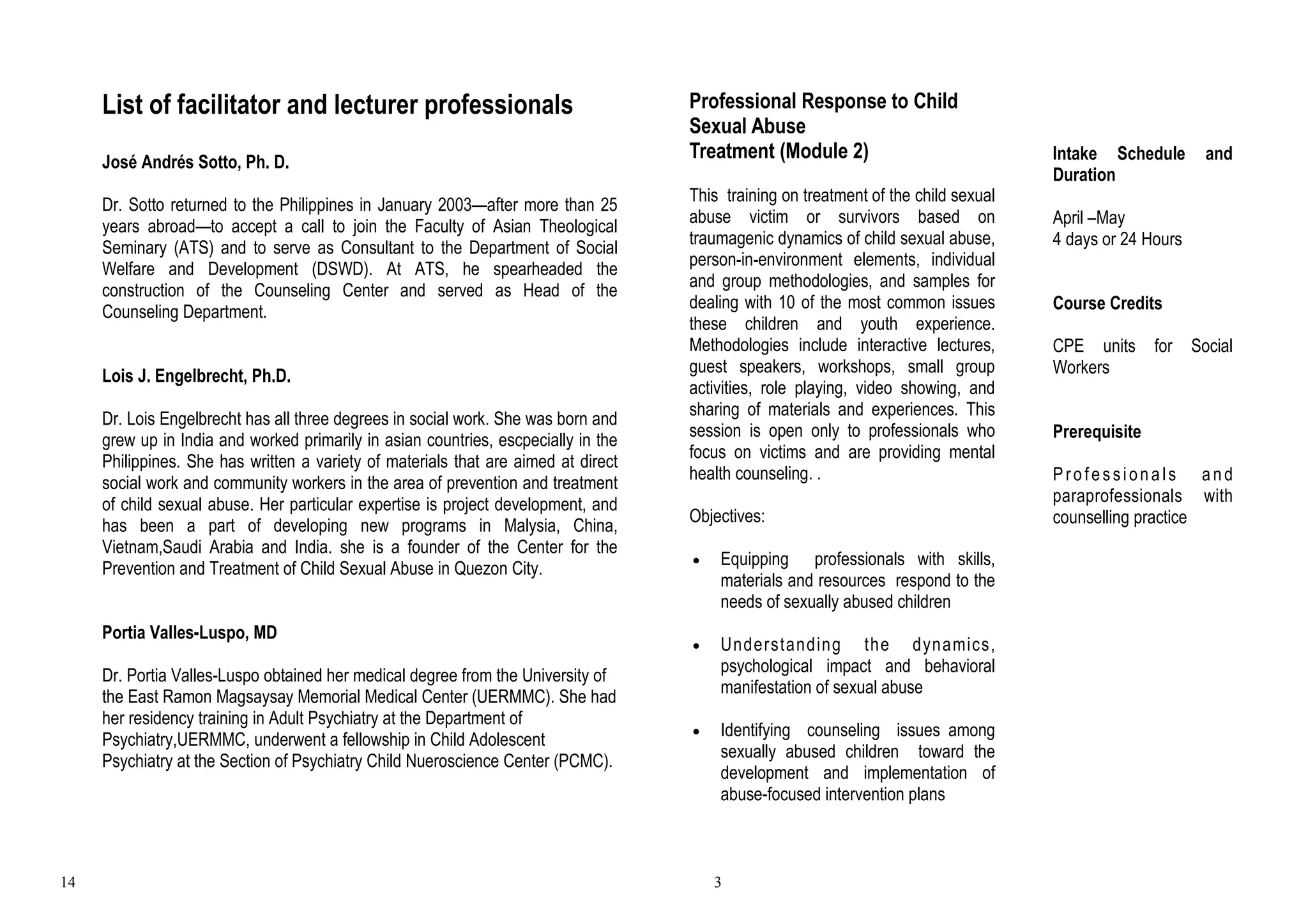 CPTCSA Learning Institute course catalog | PDF