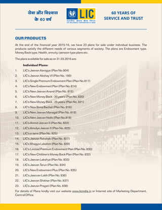 LIC OF INDIA Corporate Profile 2015 2016 | PDF