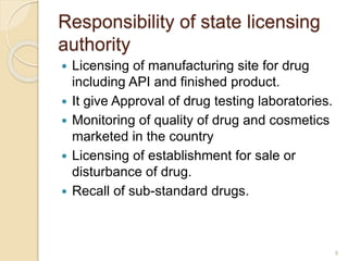 Pharmaceutical Licecnsing authorites of india | PPTX
