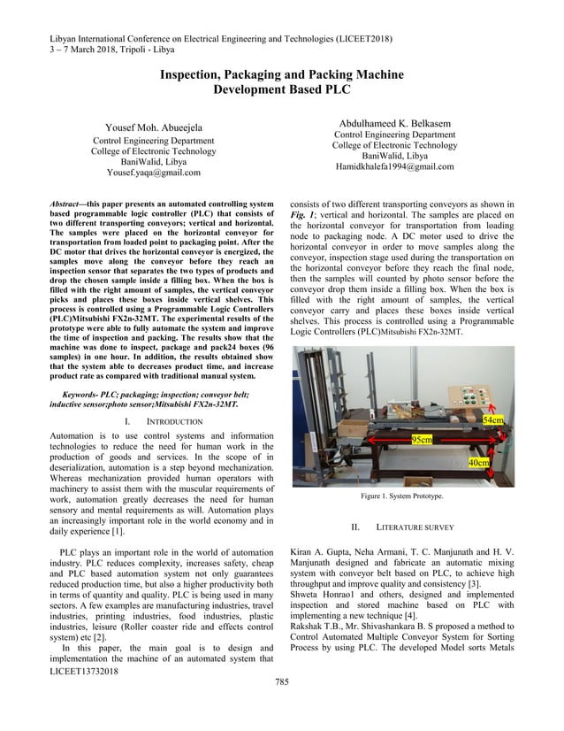 Inspection, Packaging and Packing Machine Development Based PLC | PDF
