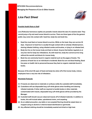 Lice Fact Sheet | PDF