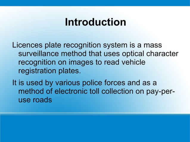 Licence plate recognition | PPT