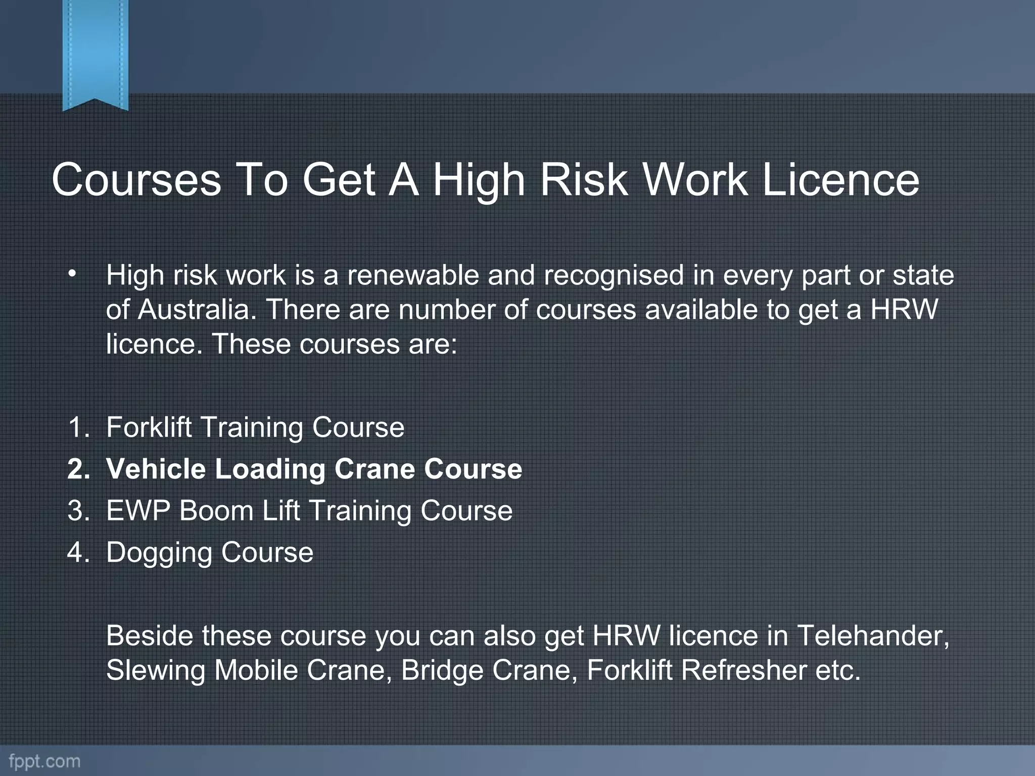 Licences for high risk work | PPT