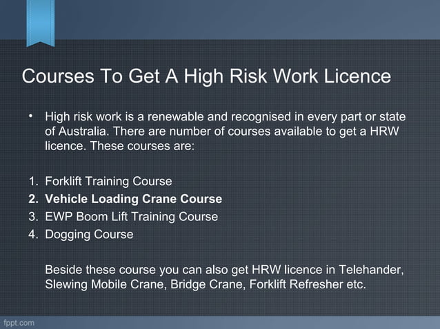 Licences for high risk work | PPT
