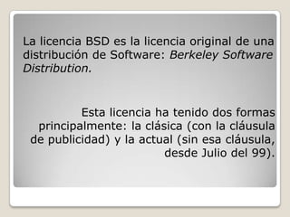 Licencia bsd | PPTX