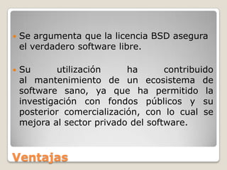 Licencia bsd | PPTX