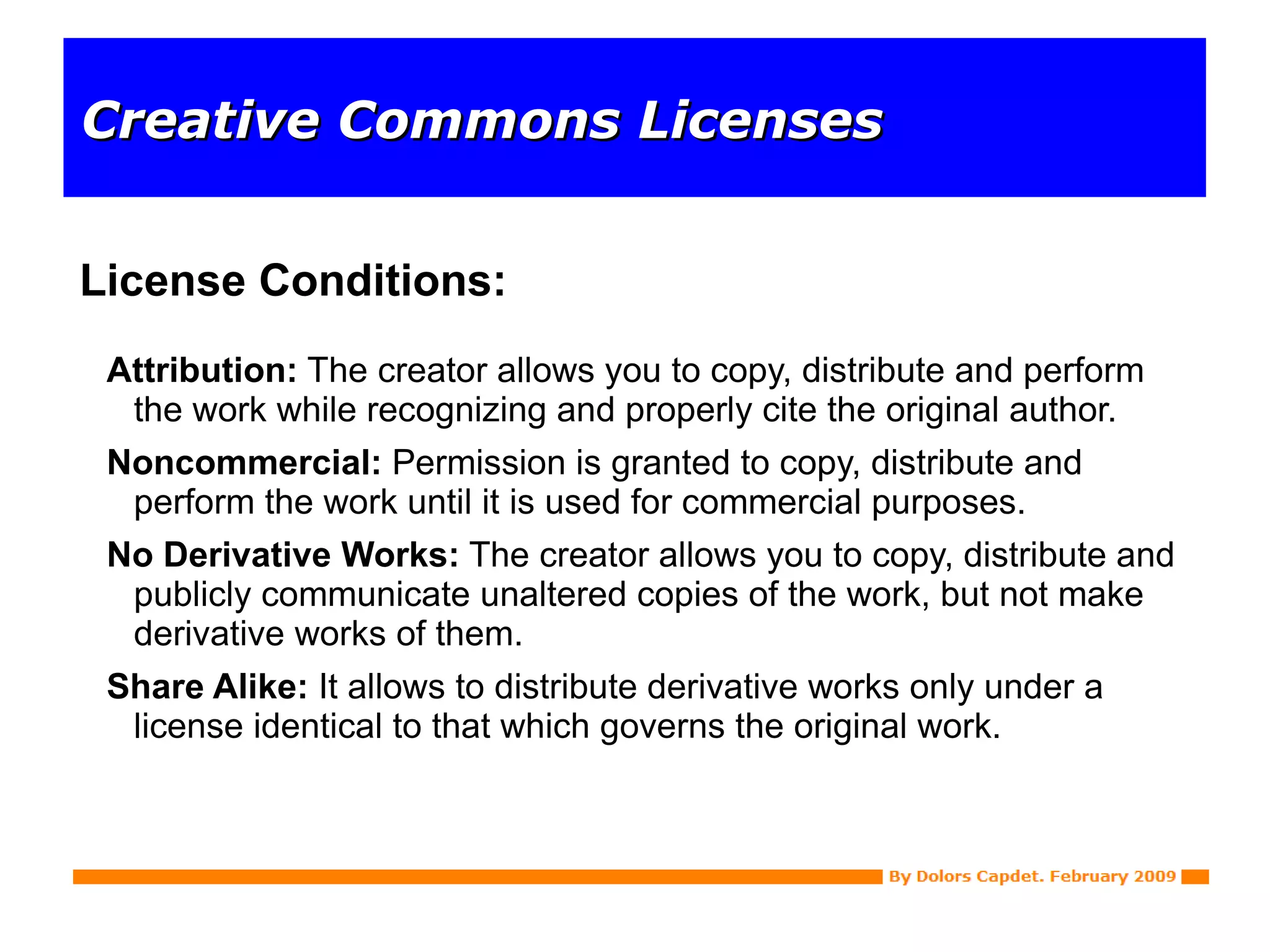 IPT692R: Creative Commons Licenses | PPT