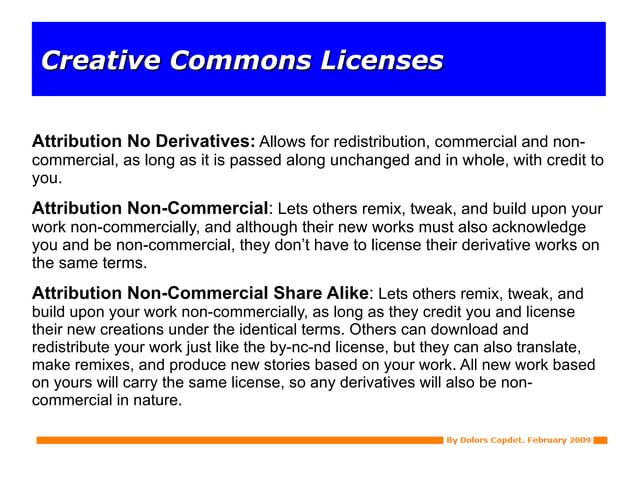 IPT692R: Creative Commons Licenses | PPT
