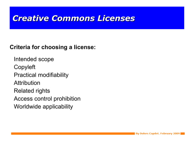 IPT692R: Creative Commons Licenses | PPT