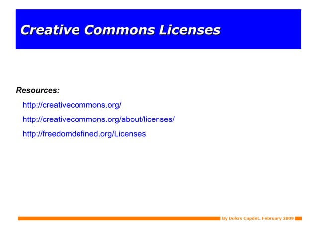 IPT692R: Creative Commons Licenses | PPT