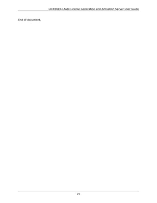 License4J Auto License Generation and Activation Server | PDF