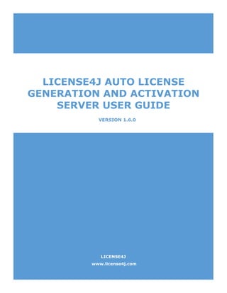 License4J Auto License Generation and Activation Server User Guide | PDF