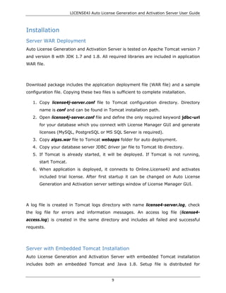 License4J Auto License Generation and Activation Server User Guide | PDF
