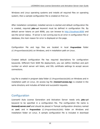 License4J Auto License Generation and Activation Server User Guide | PDF