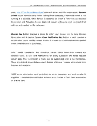 License4J Auto License Generation and Activation Server User Guide | PDF