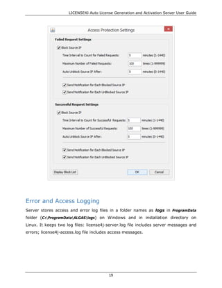 License4J Auto License Generation and Activation Server User Guide | PDF
