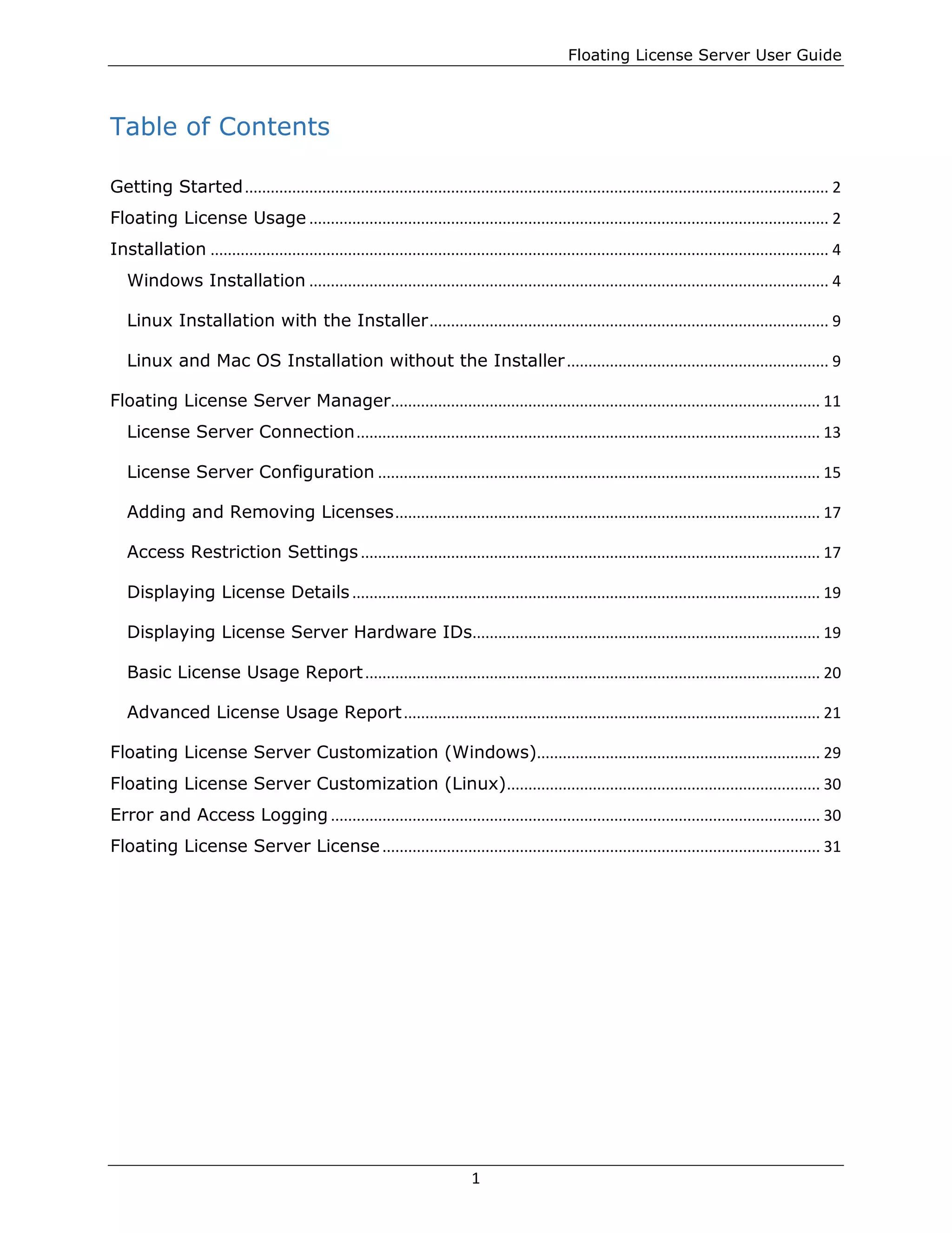 Floating License Server User Guide | PDF