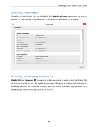 Floating License Server User Guide | PDF