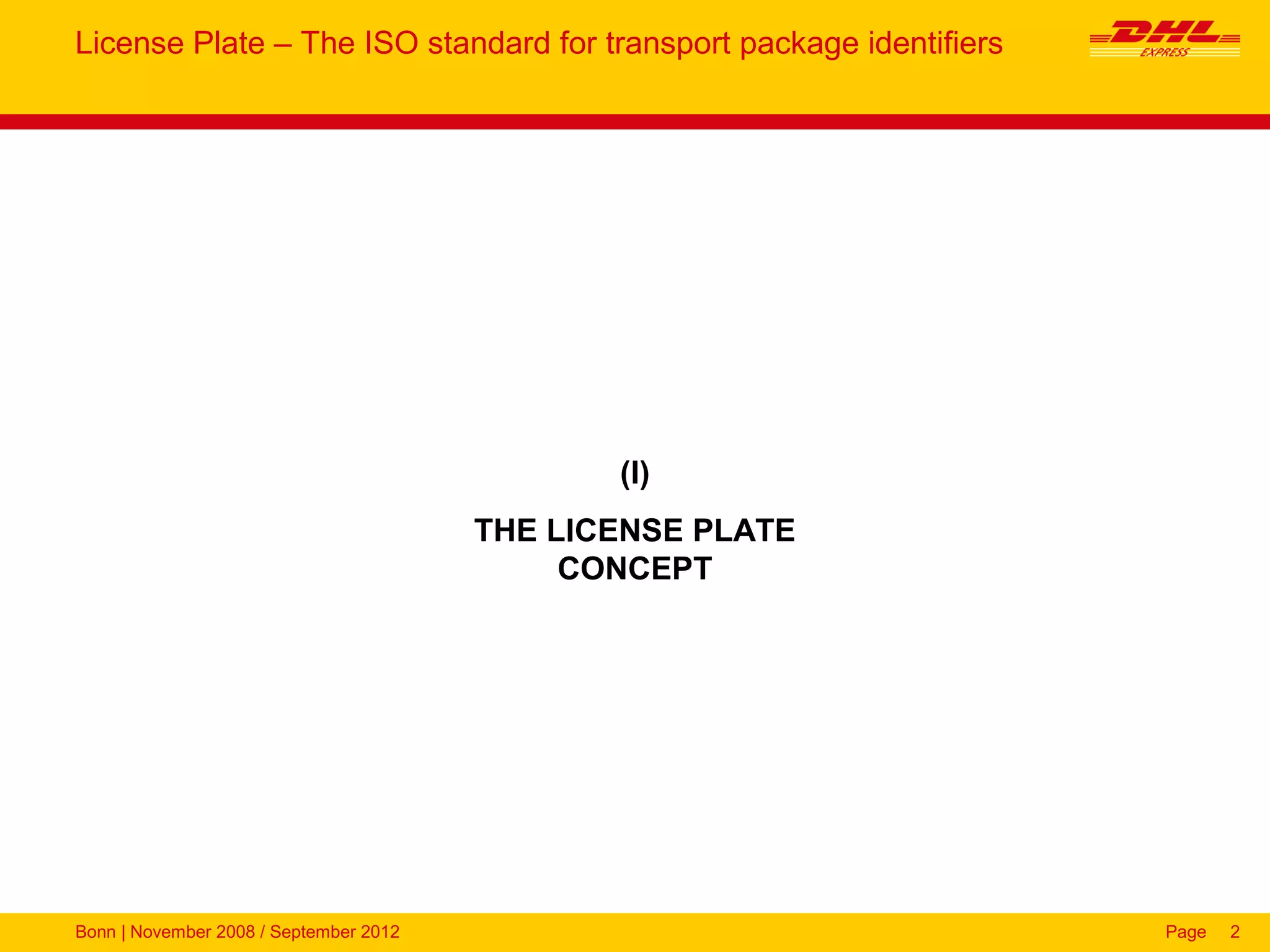 License plate the iso standard for transport package identifiers | PPT