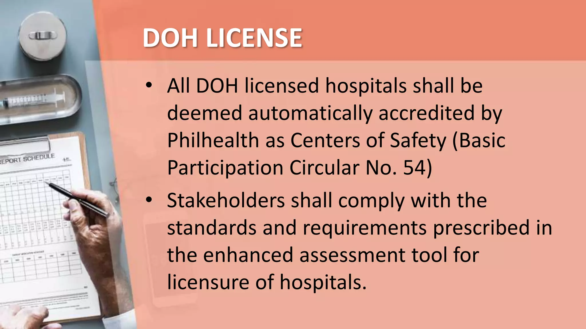 Licenses and standardization of hospitals | PPTX