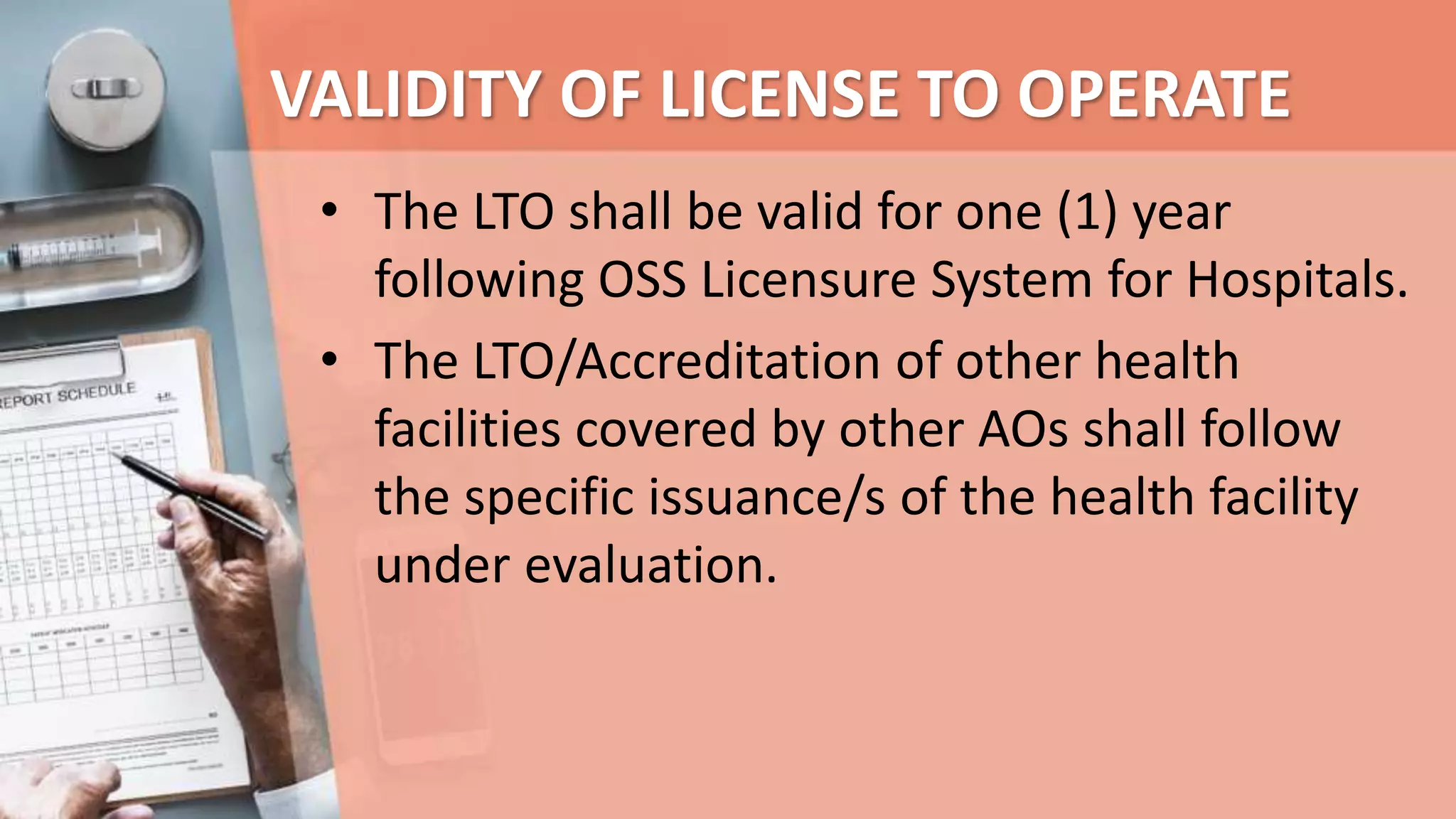 Licenses and standardization of hospitals | PPTX