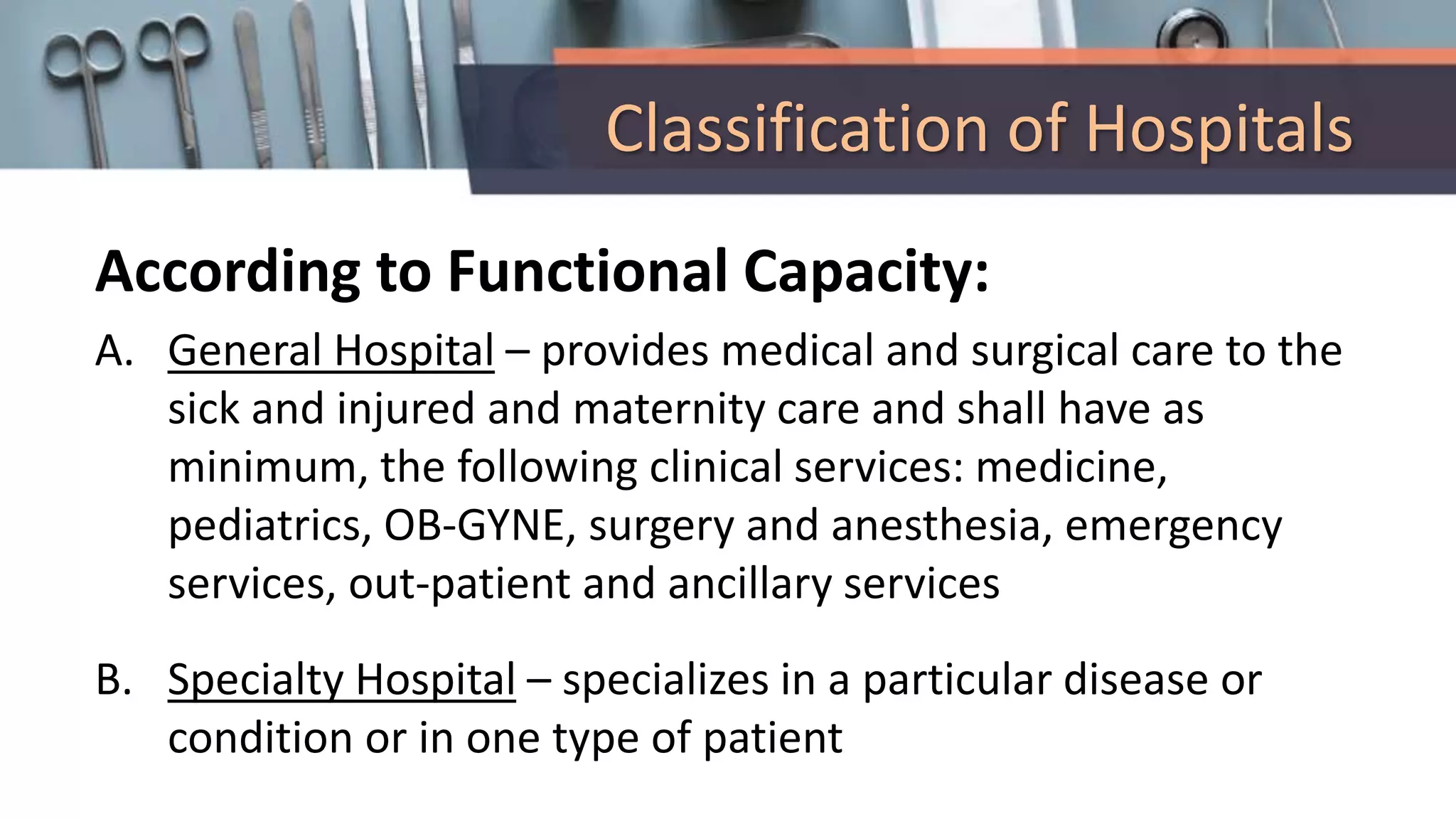 Licenses and standardization of hospitals | PPTX