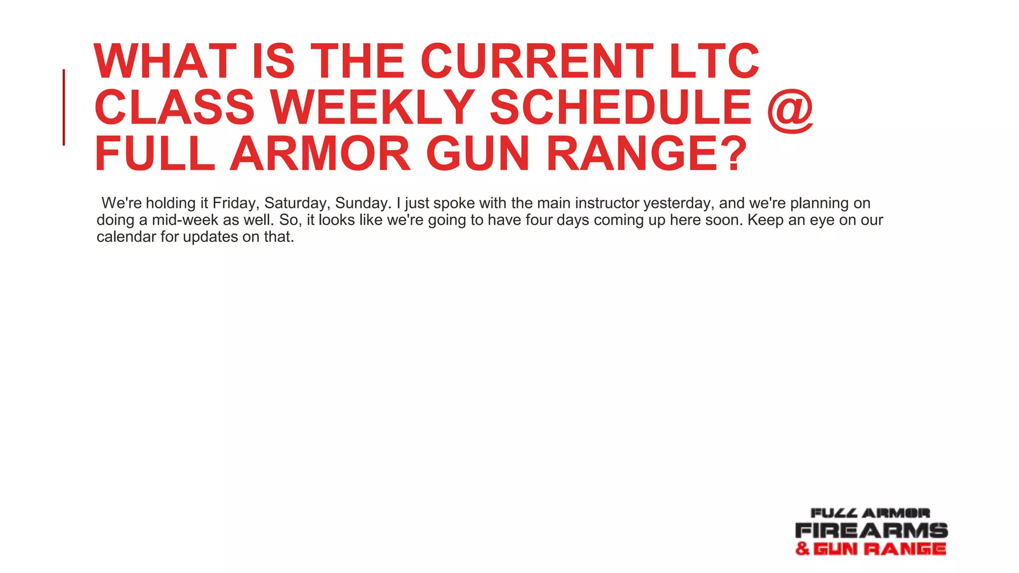 License to carry Full Armor gun range slideshow | PPT