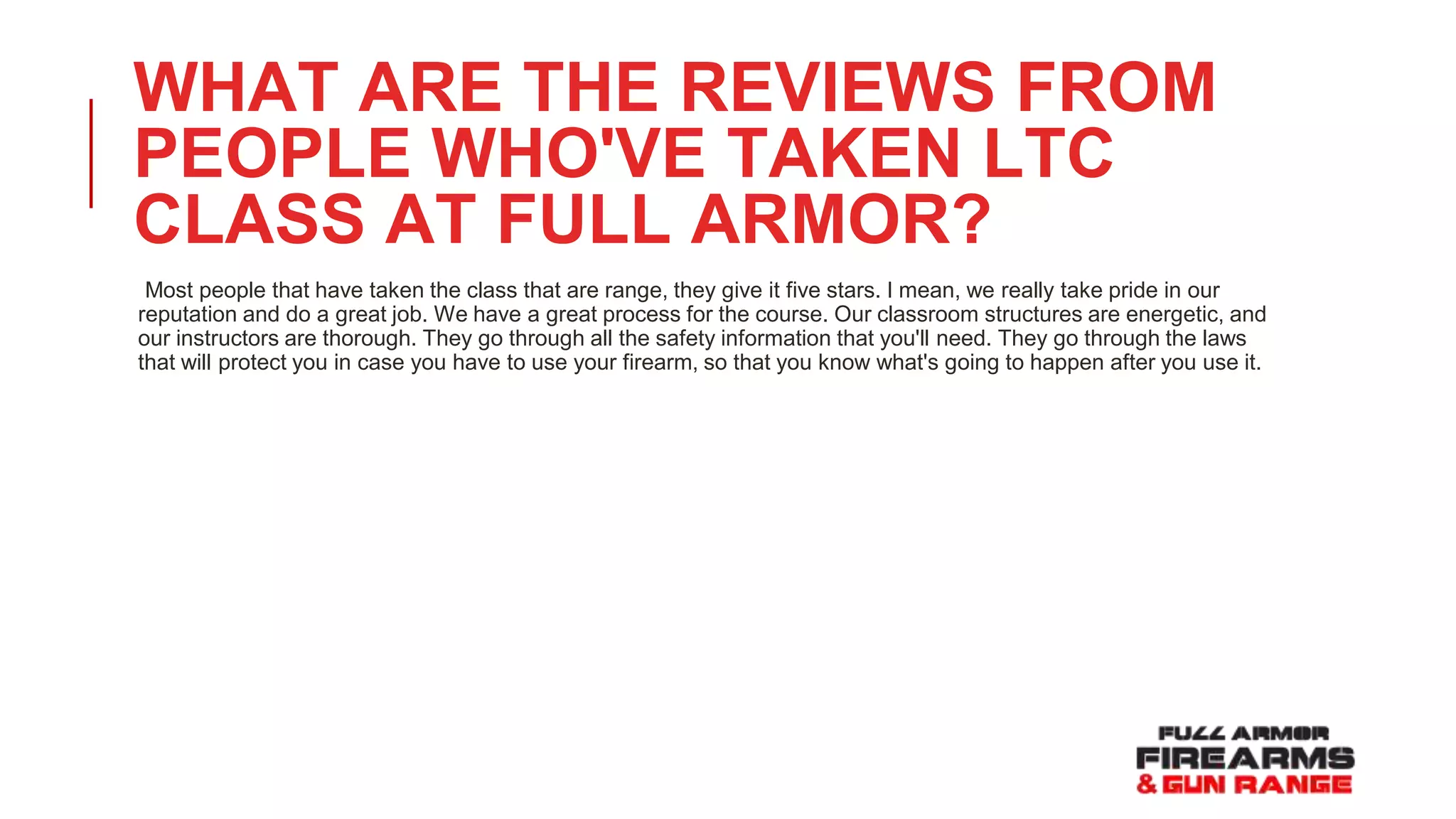 License to carry Full Armor gun range slideshow | PPT
