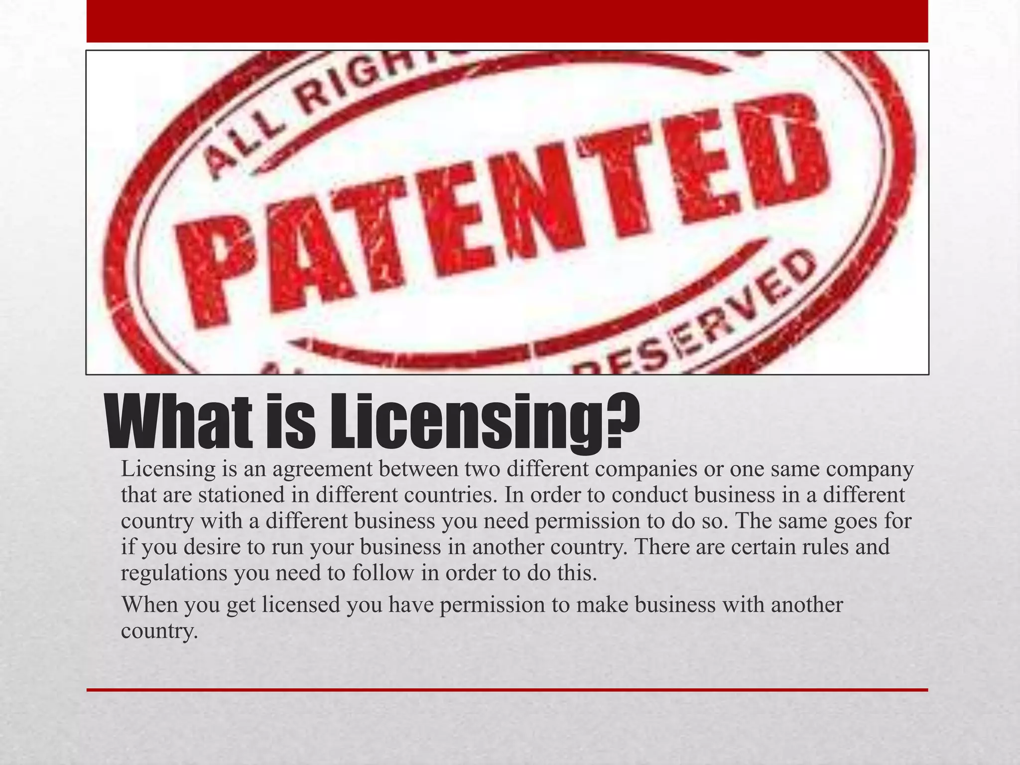 Licensing | PPT