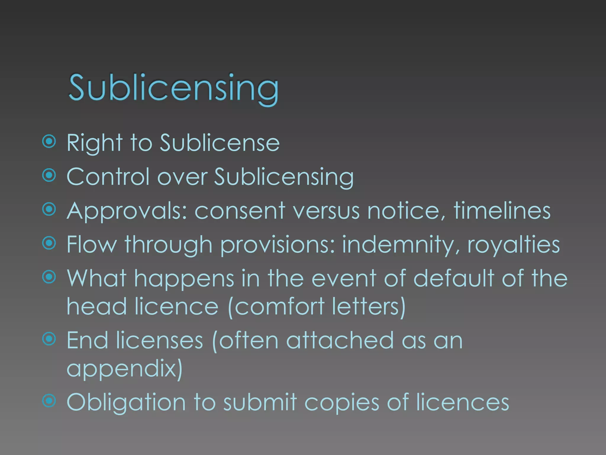 Licensing Agreement Terms | PPS | Law