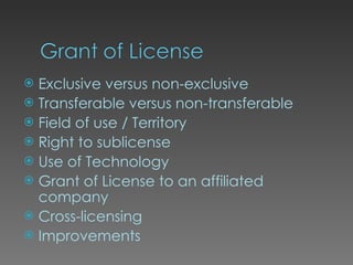 Licensing Agreement Terms | PPS | Law