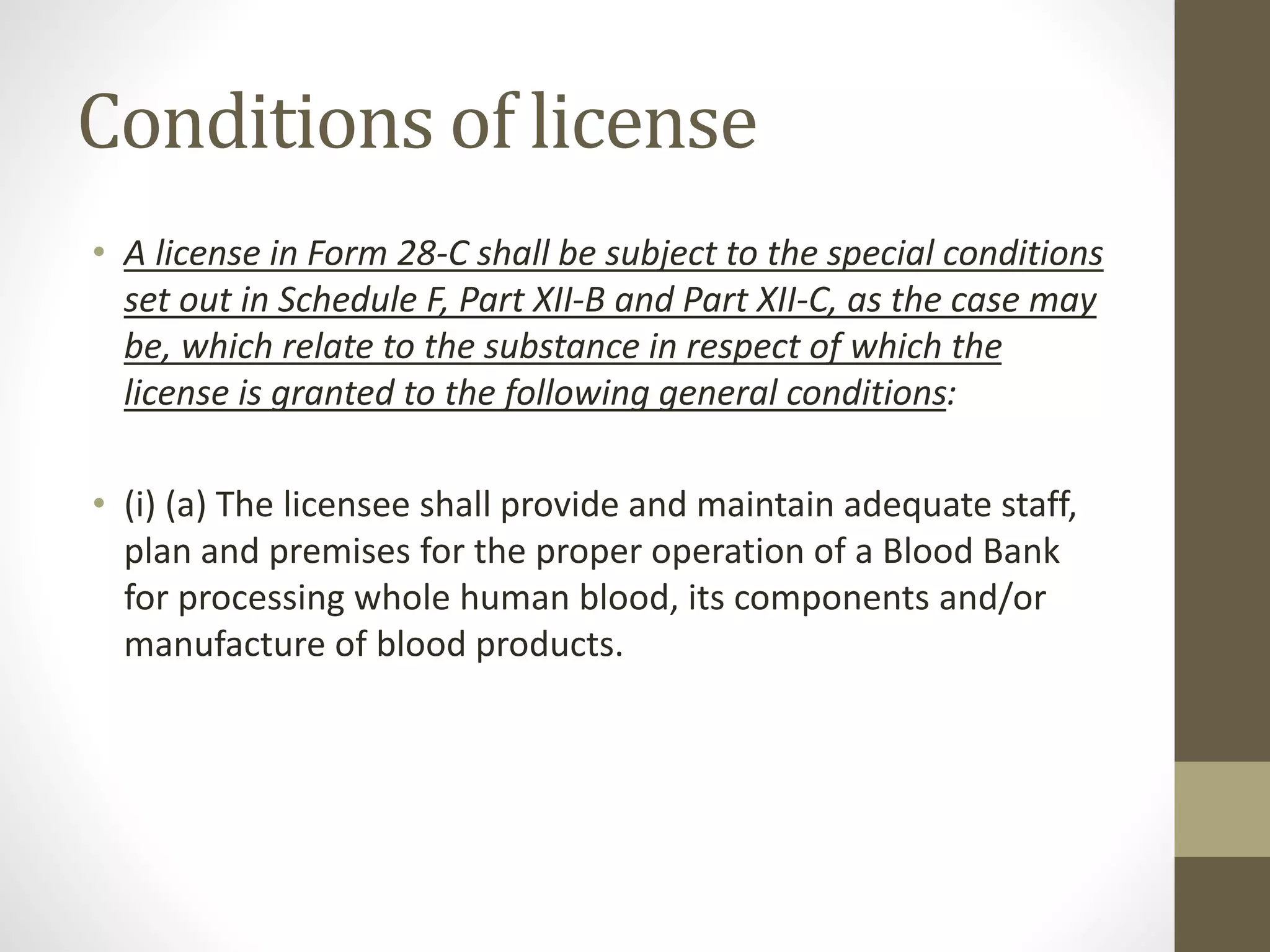 Licensing of blood bank | PPTX