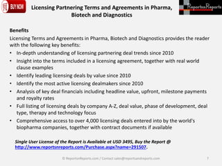 Licensing partnering terms and agreements in pharma, biotech and ...