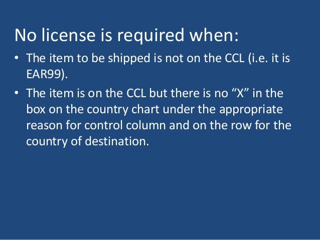 EAR: Determining License Requirements