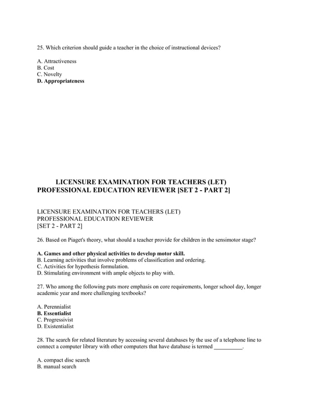 Licensure examination for teachers | DOCX