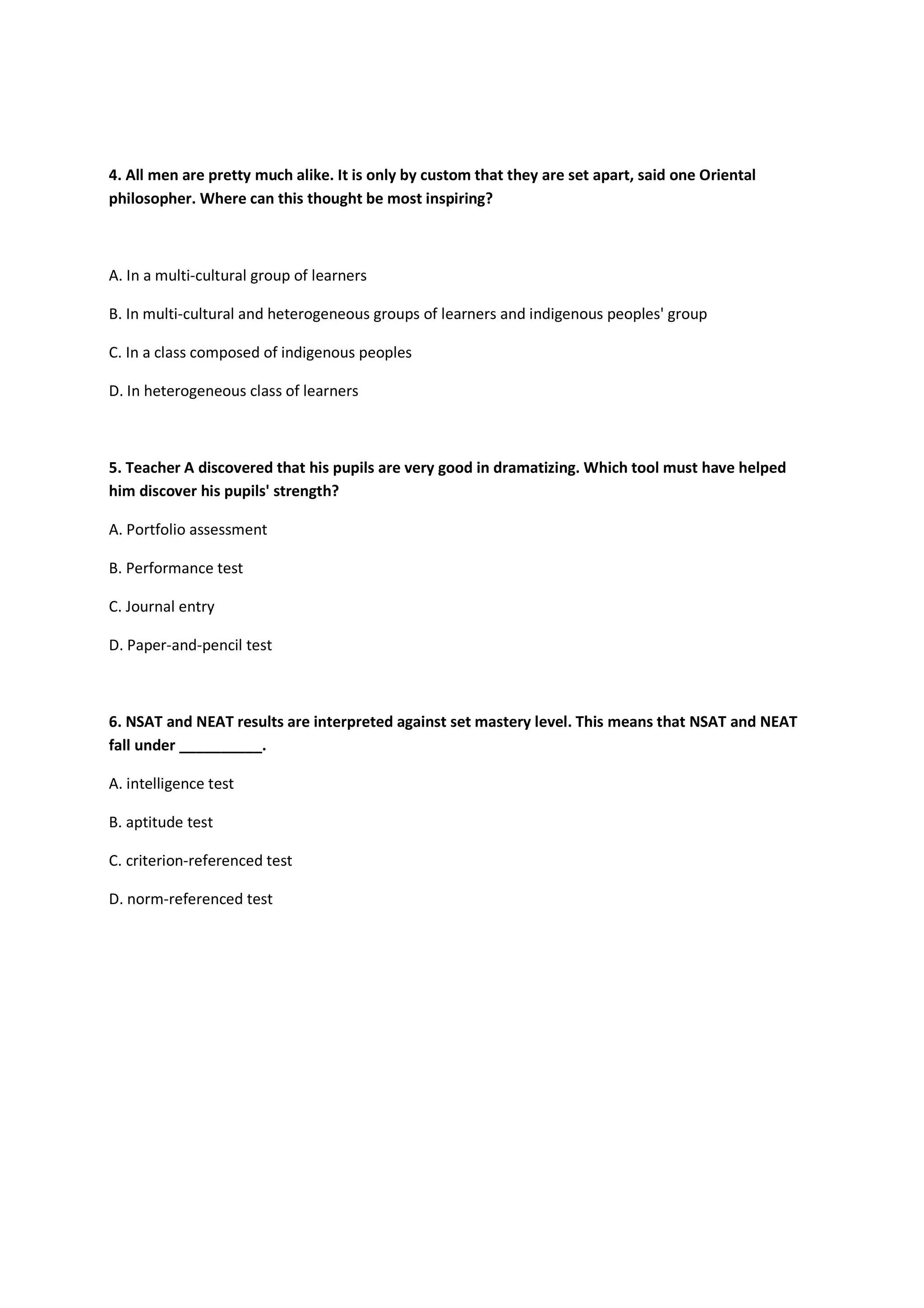 Licensure examination for teachers set 1 part 1 | PDF