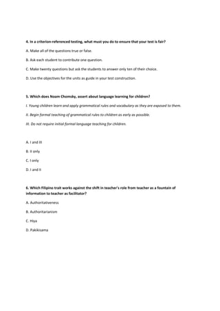 Licensure examination for teachers set 2 part 1 | PDF