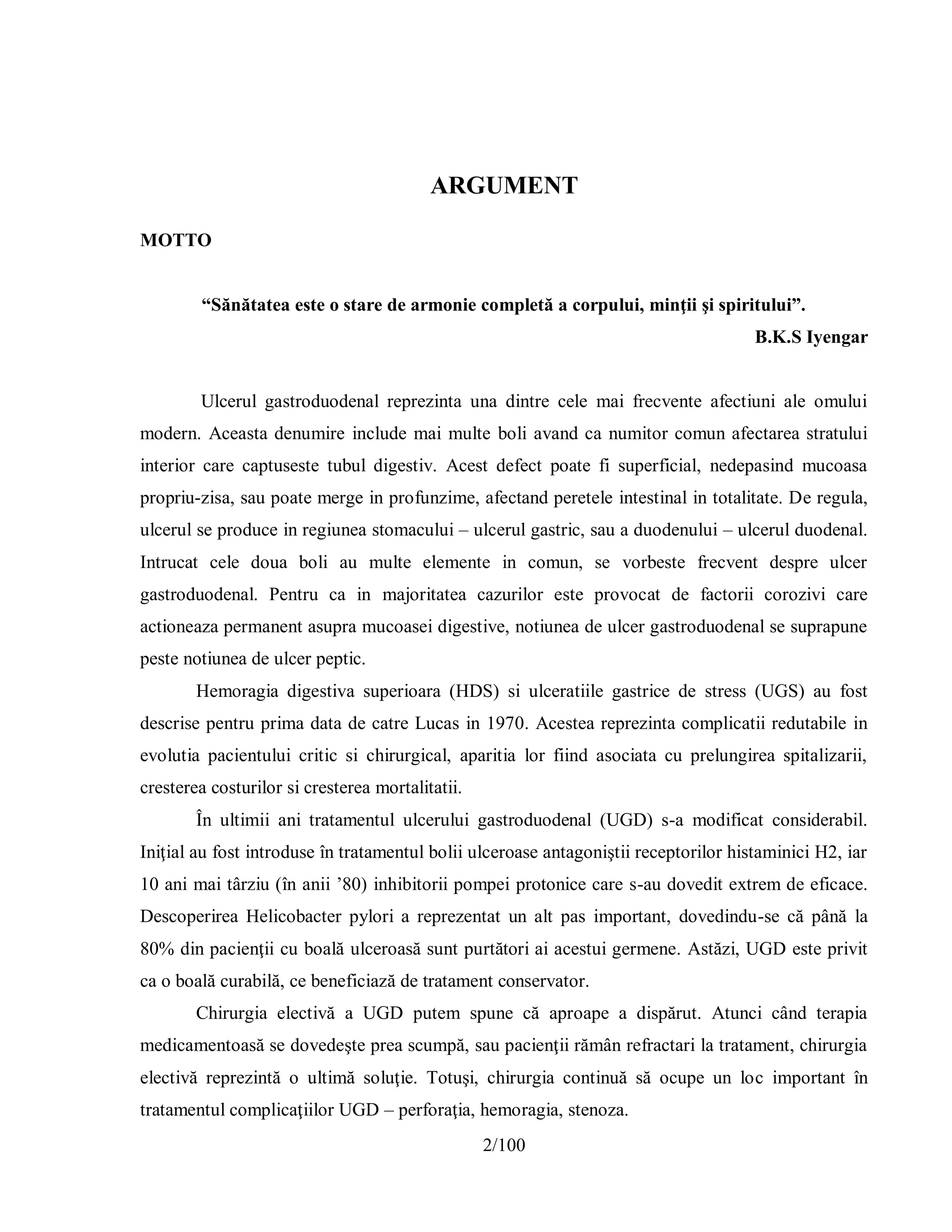ROLUL ASISTENTULUI MEDICAL ȊN ȊNGRIJIREA PACIENTULUI CU ULCER GASTRO ...