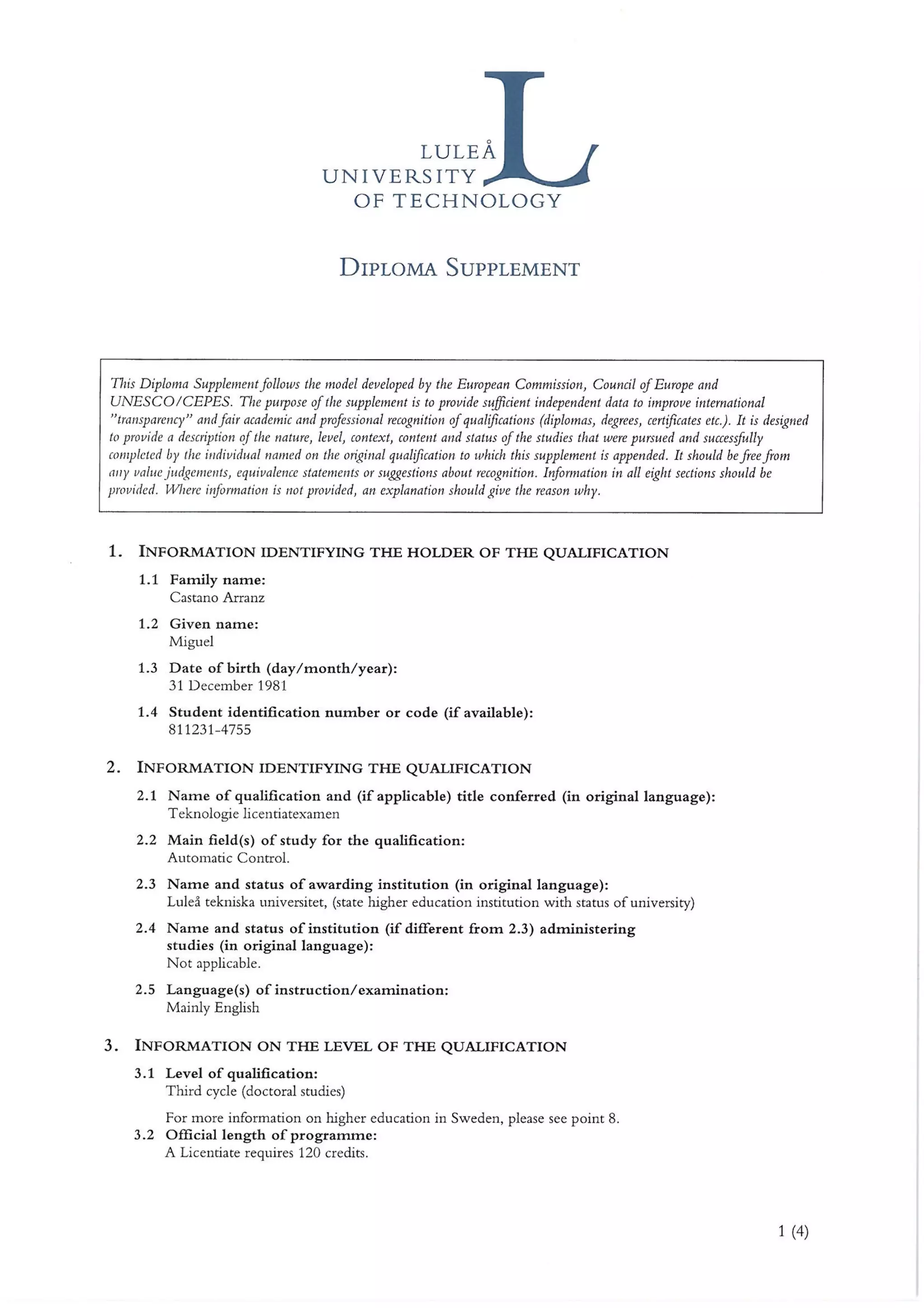 Licentiate diploma | PDF