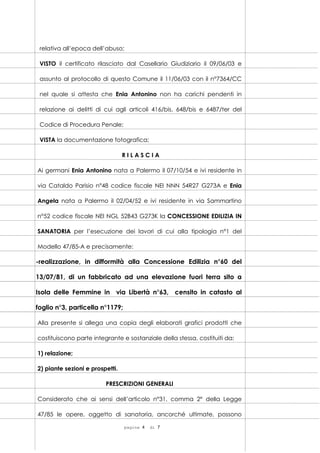 Licenza edilizia in sanatoria 2009 enia antonino c.e.s. n. 29 2009[1] | PDF