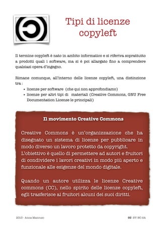 Licenze... cpoyright, copyleft e pubblico dominio | PDF