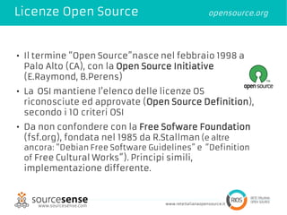 Licenze Open Source, API, interoperabilità, motori di una nuova web ...
